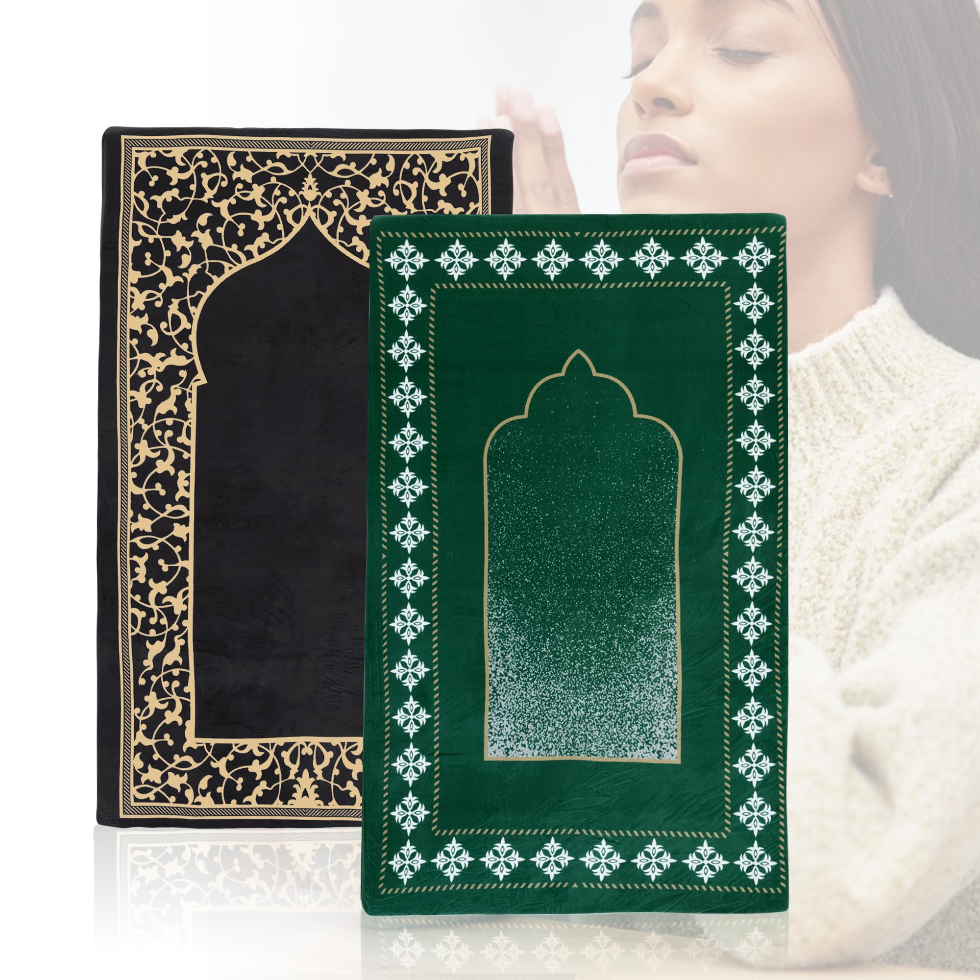 BALAPET Muslim Padded Prayer Mat,Islamic 2 Inch Thick Prayer Rug Ramadan Eid Gift for Men Women