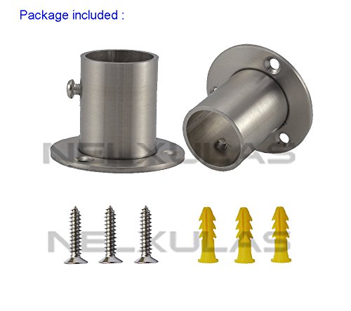 NELXULAS Stainless Steel Closet Rod Flange Holder for Pipe (AX1)