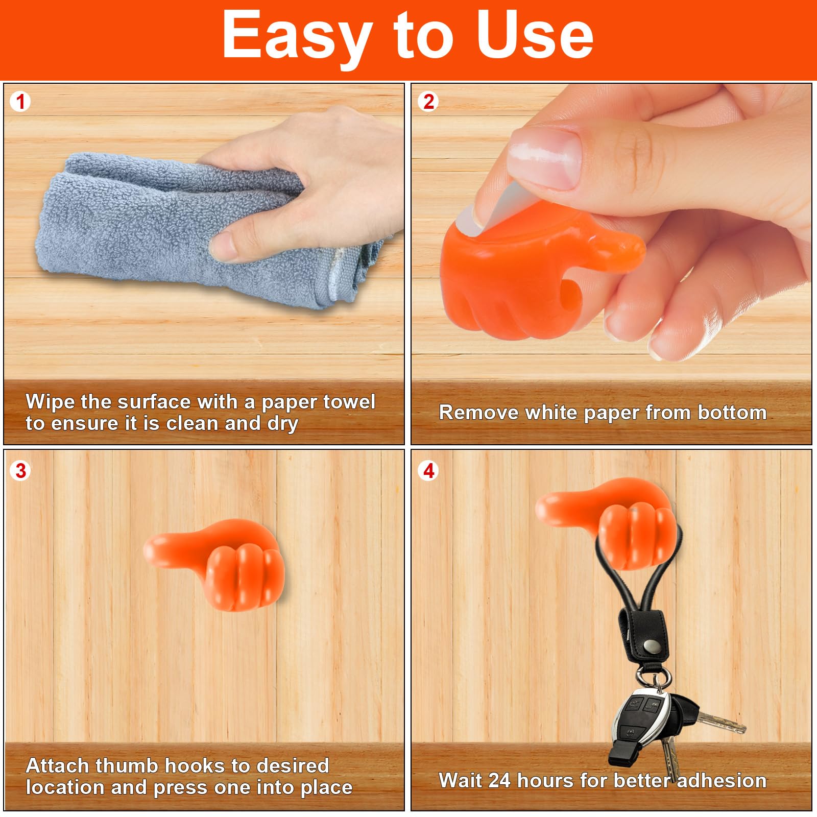 Aphrordity 30 Pcs Self Adhesive Silicone Thumb Hooks, Waterproof Cable Holder Wire Cord Clip Management, Multifunction Thumb up Wall Hooks for Cable Clip Key Holder Wall Car Home Office 5 Colours