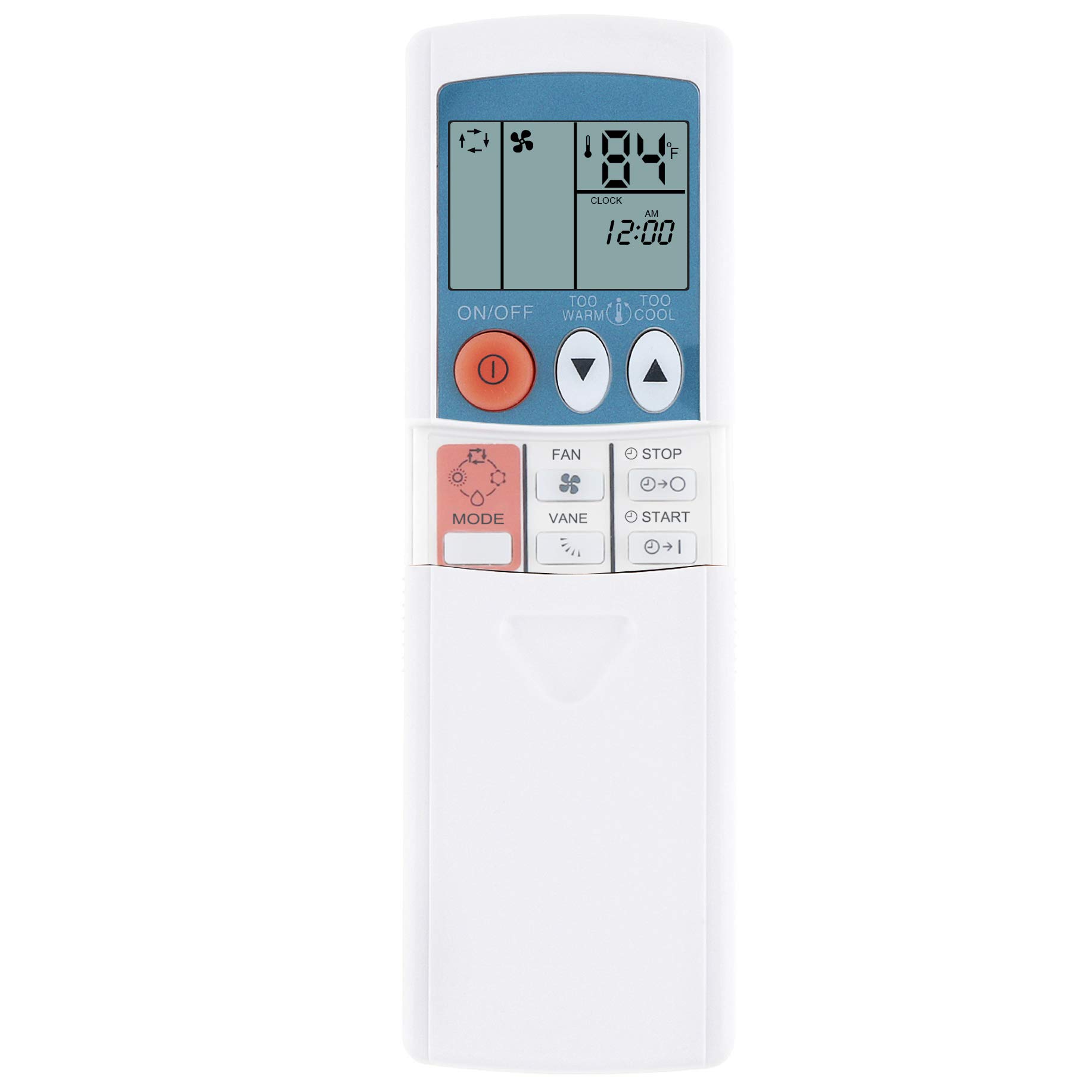RCECAOSHAN Compatible with Mitsubishi Electric Mr Slim Air Conditioner Remote Control MS12NN2 MS15NN2 MS17NN2 MS09NW2 MS09TW Display in Fahrenheit