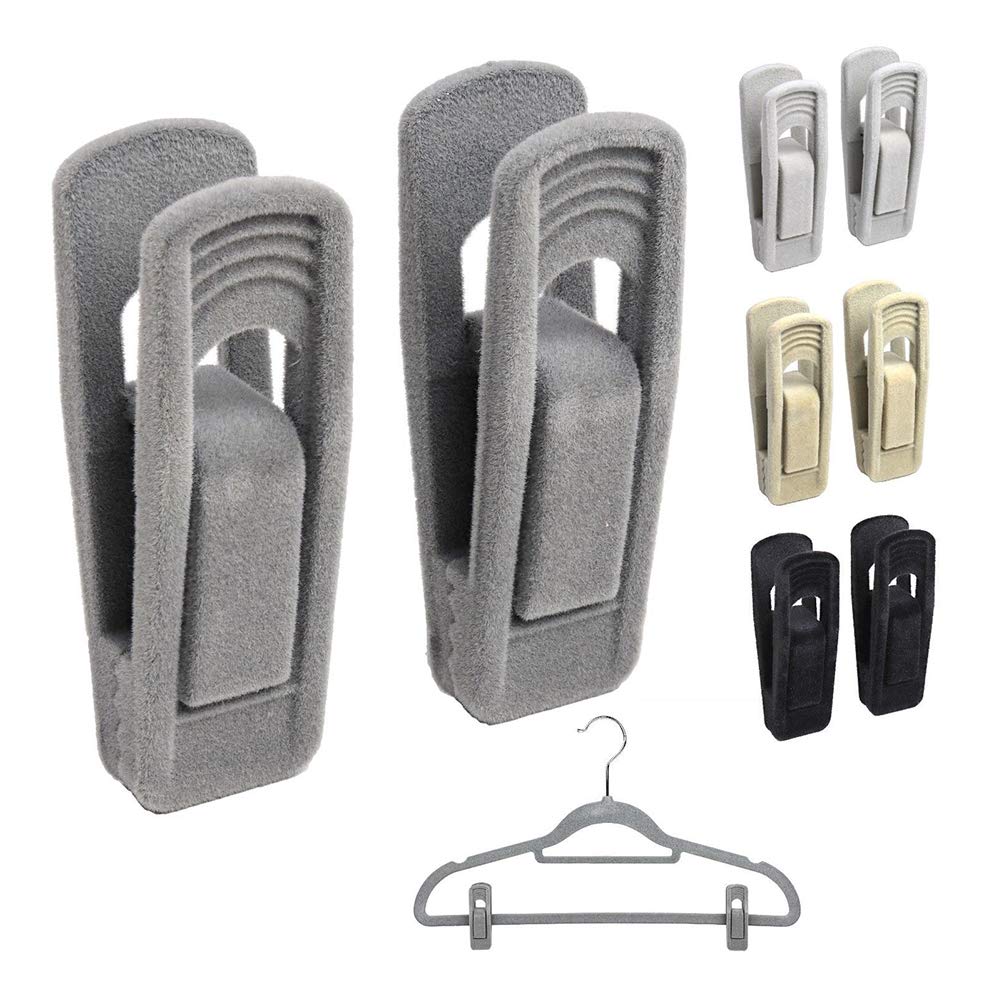 Mateda Velvet Hangers Clips Strong Finger Clips Perfect for Thin Velvet Hangers (Beige, 20)