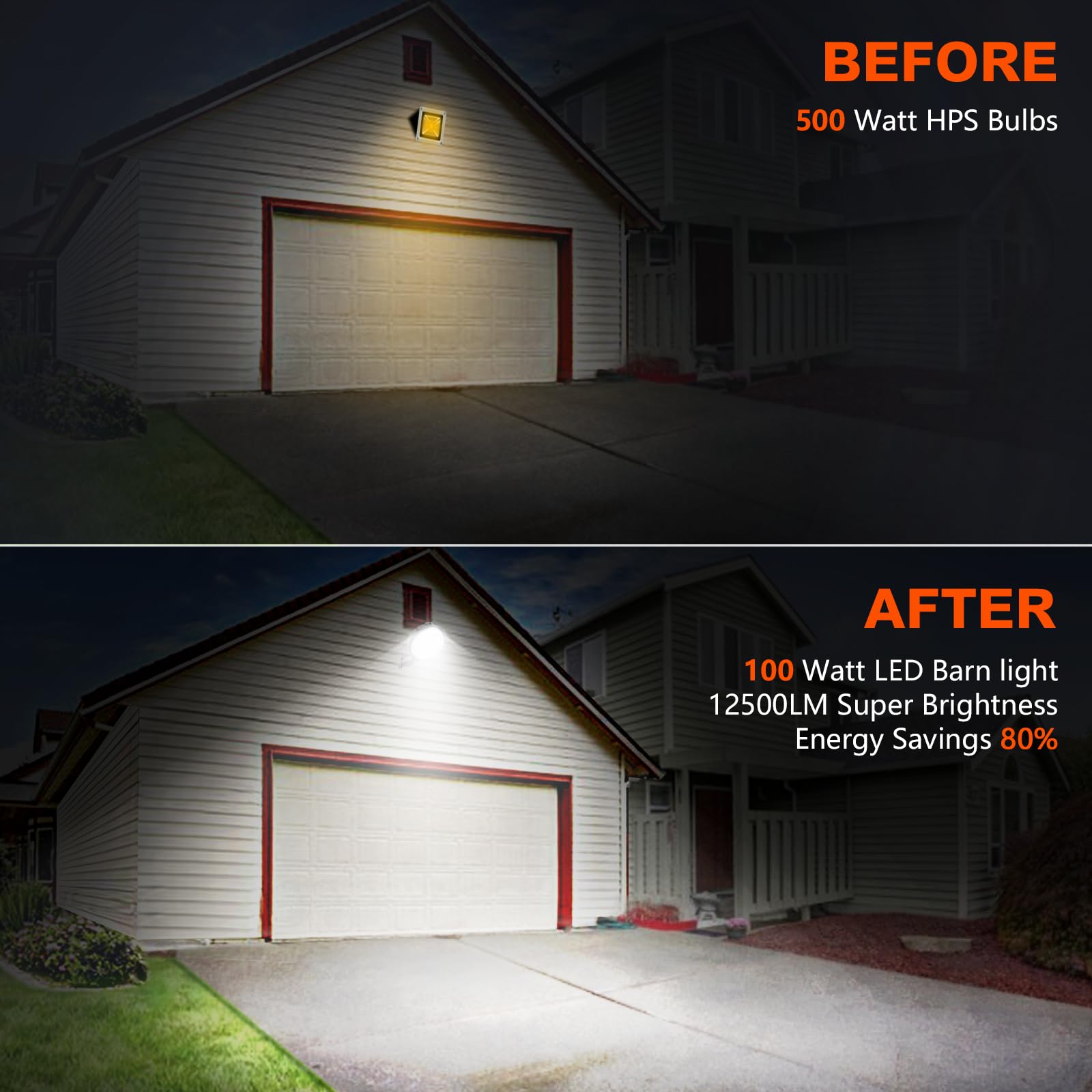 Ceena LED Barn Light, Dusk to Dawn Outdoor Area Lighting, 100W 12500lm 6000K Adjustable Angle Daylight, IP66 Waterproof Security Lights for Yard, Street, Garage, Farmhouse,1-Pack