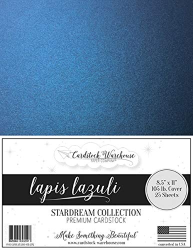 Lapis Lazuli Blue Stardream Metallic Cardstock Paper - 8.5 X 11 Inch - 105 Lb. / 284 Gsm Cover - 25 Sheets From Cardstock Warehouse