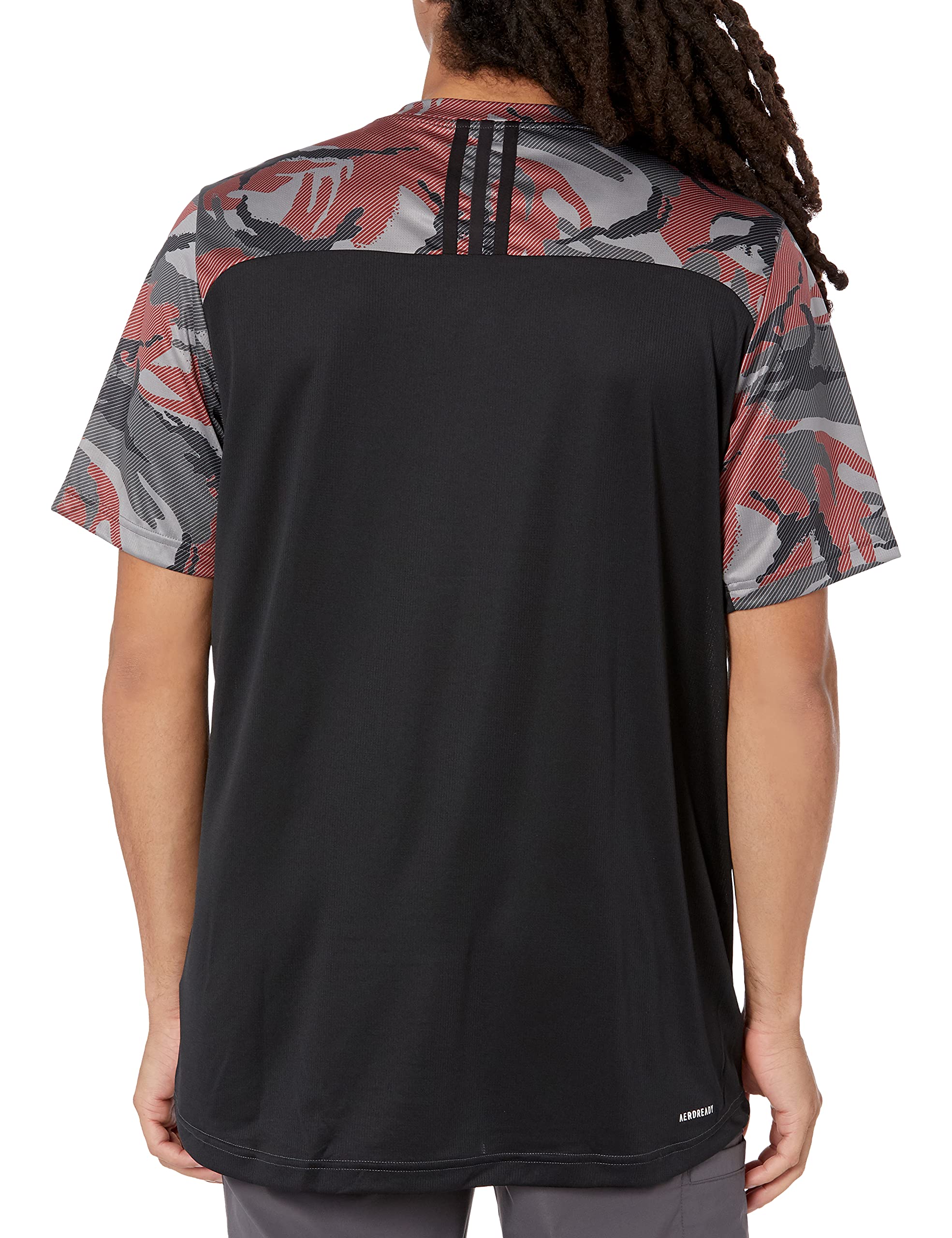 adidas Men's Designed 2 Move Camo Graphic T-Shirt, White/Scarlet, Medium