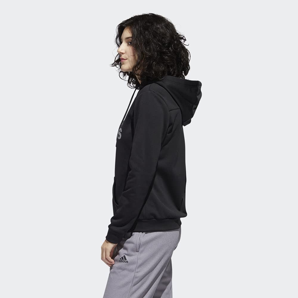 adidas womens Game & Go Pullover Hoodie Chalk White/Metallic Gold Large