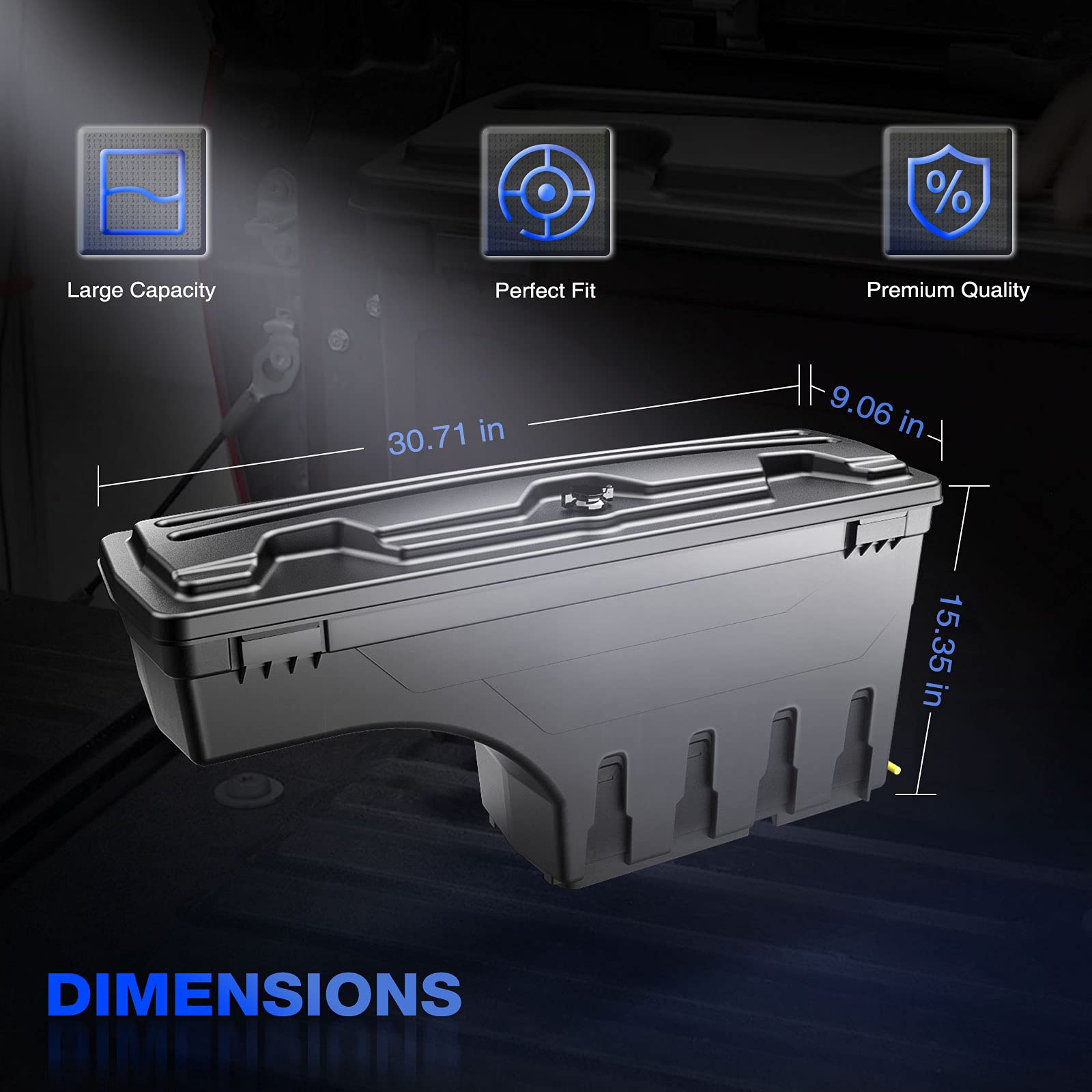 A-Premium Lockable Truck Bed Storage Box Case Tool Box Compatible with Ford F-150 F150 1997-2014 F-150 F150 Heritage 2004 Left Driver Side