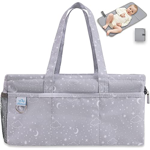 Large Baby Diaper Caddy Organizer with Nappy Changing Pad โ Baby Caddy Diaper Organizer for Changing Table, Car Storage Diaper Holder โ Baby Organizer Basket for Nursery Shower Gift Bag for Boy & Girl
