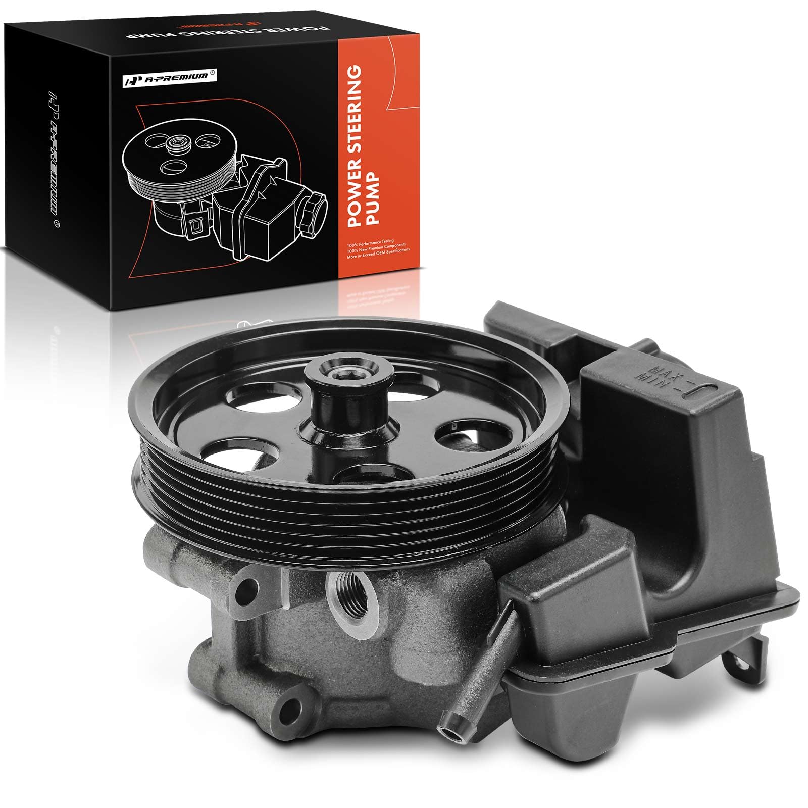 A-Premium Power Steering Pump, with Pulley & Reservoir, Compatible with Ford Focus 2006-2011, Transit Connect 2010-2011, 2.0L 2.3L 2.5L Gas, Replace # N7120153, 6S4Z3A674A
