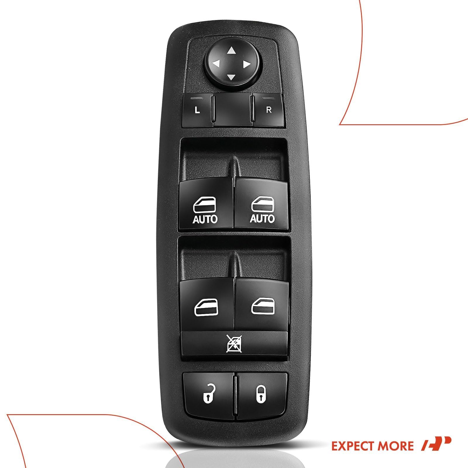 A-Premium Power Master Window Switch Front Driver Replacement for Dodge Ram 1500/2500/3500 2009-2010 Ram 1500/2500/3500/4500/5500 2011-2012 4602863AD (Without Power Folding Mirrors)