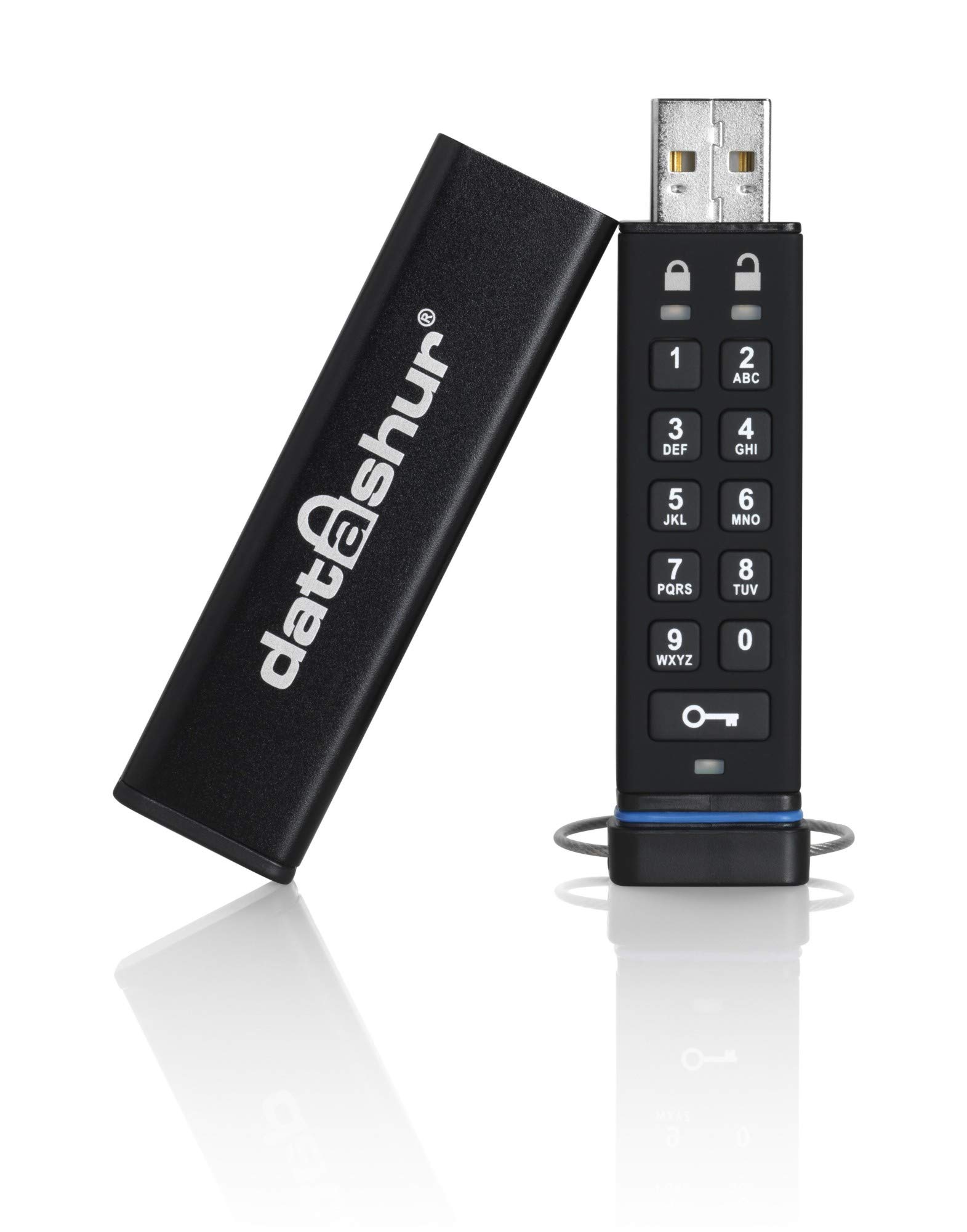 iStorage datAshur 16 GB Secure Flash Drive - Password Protected, Dust and Water Resistant, Portable, Military Grade Hardware Encryption USB 2.0 IS-FL-DA-256-16