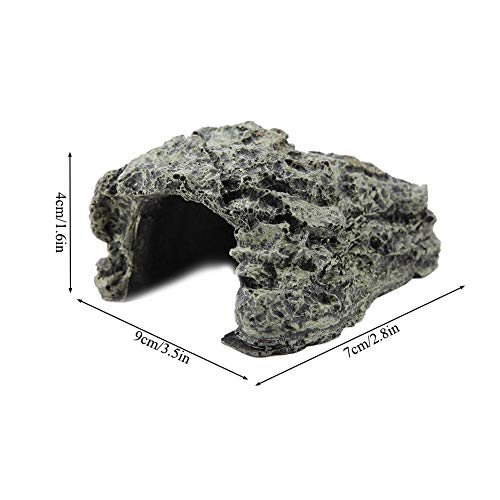 TOPINCN Fish Hiding Cave Aquarium Non-Toxic High Simulation Crawling Turtle Reptile Basking Hide Habitat Tank Decoration Ornament(Small)