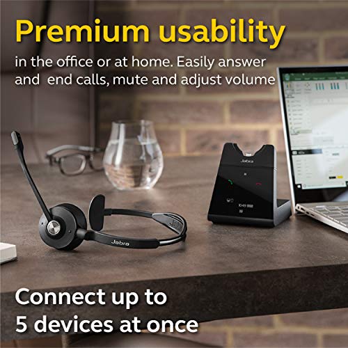 Jabra Engage 75 Wireless Headset, Mono β Telephone Headset with Industry-Leading Wireless Performance, Advanced Noise-Cancelling Microphone, Call Center Headset with All Day Battery Life,Black