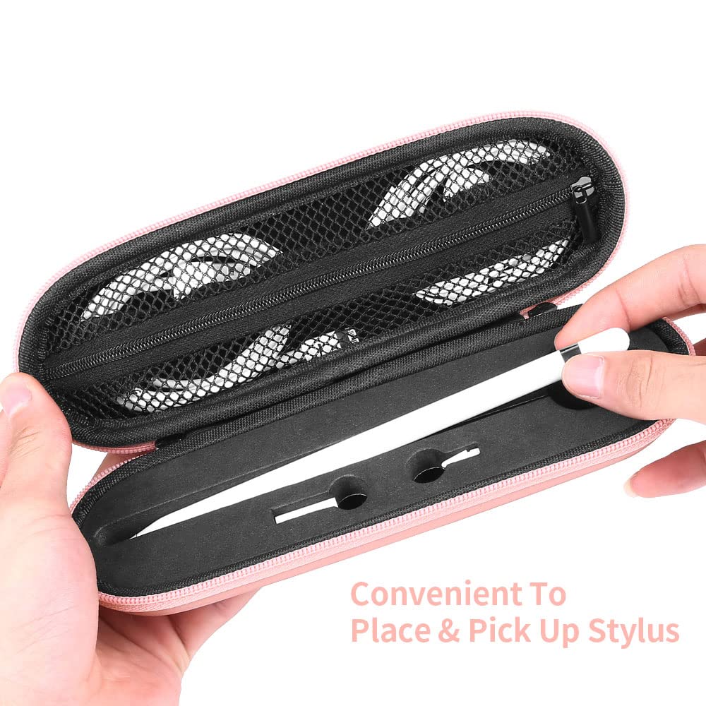 TITACUTE for Apple Pencil Case Carrying Case Hard Foam Zipper Shockproof Protective Travel iPencil Case Holder for Apple Pencil 1st Generation 2nd Gen for iPad 10 Pro Stylus Pen Charger Cable Adapter
