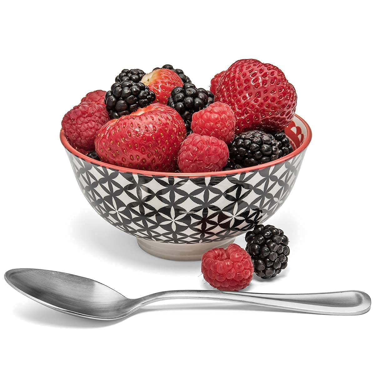 Annovero Cereal Bowls, Dessert Bowls. Cute and Colorful Porcelain Dishes for Kitchen, Microwave and Oven Safe. Bundle