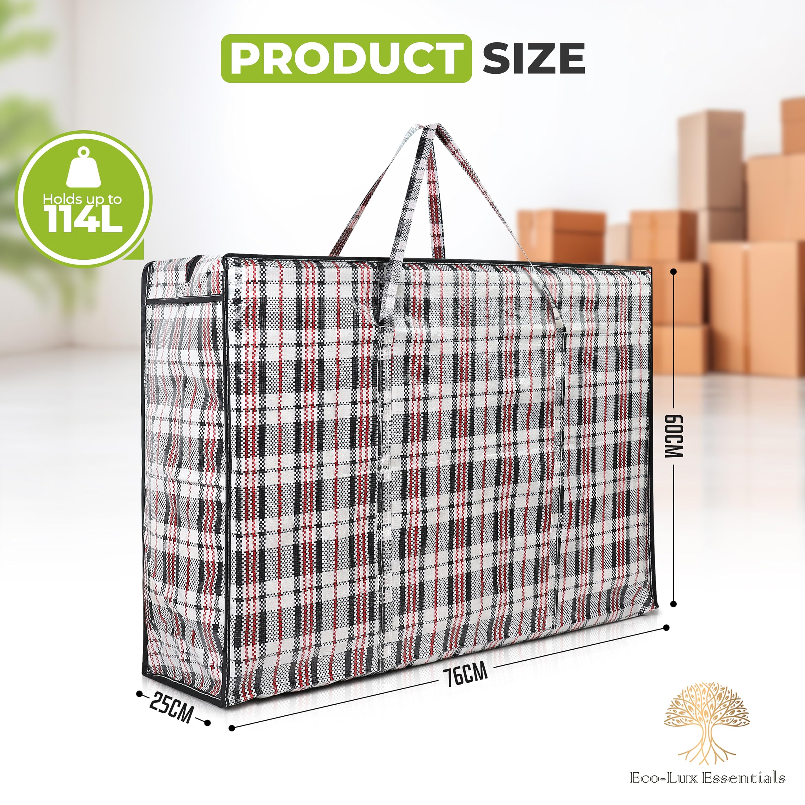 Laundry Bags with Handles 8Pcs Extra Large Zipper, Heavy Duty XXL Storage Bags, Travel Laundry Tote Bag, Clothes Storage Bag with Straps