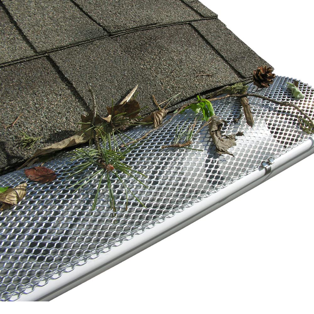 Aluminum Gutter Guard 6 Inch x 20 Ft Leaf Guards for Gutters Aluminum Leaf Filter Gutter Protection Gutter Covers Screen for Leaves