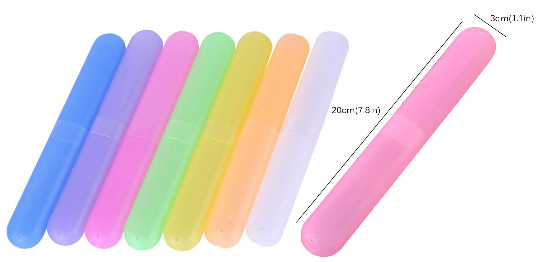 ISusser Pack of 12 Plastic Toothbrush Case, 6 Color Portable Dust-Proof Toothbrushes Holder for Inside and Outside