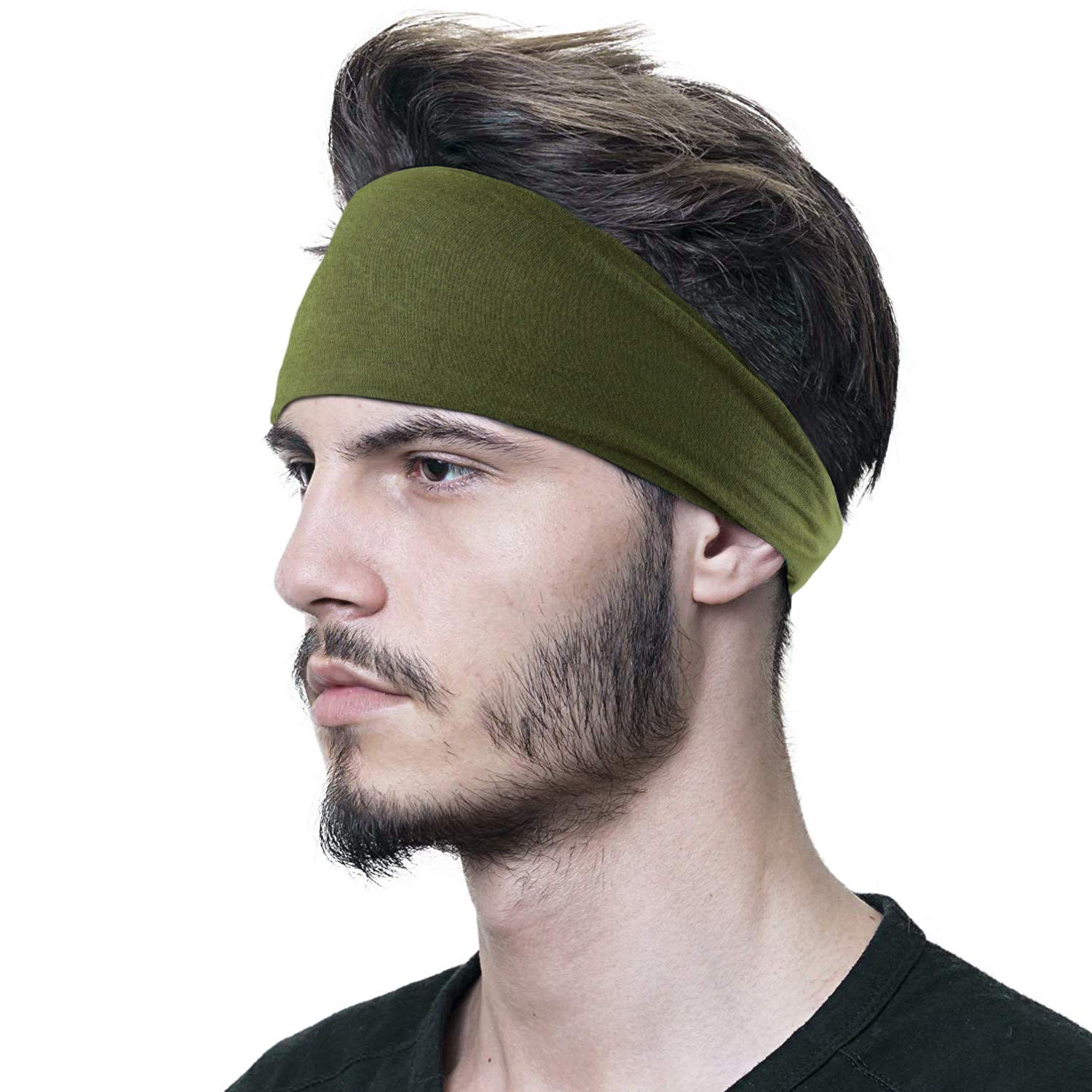 6 Pack Sports Headbands for Men, OFFTESTY Lightweight Mens Hairband Stretchy Moisture Wicking Workout Sweatbands