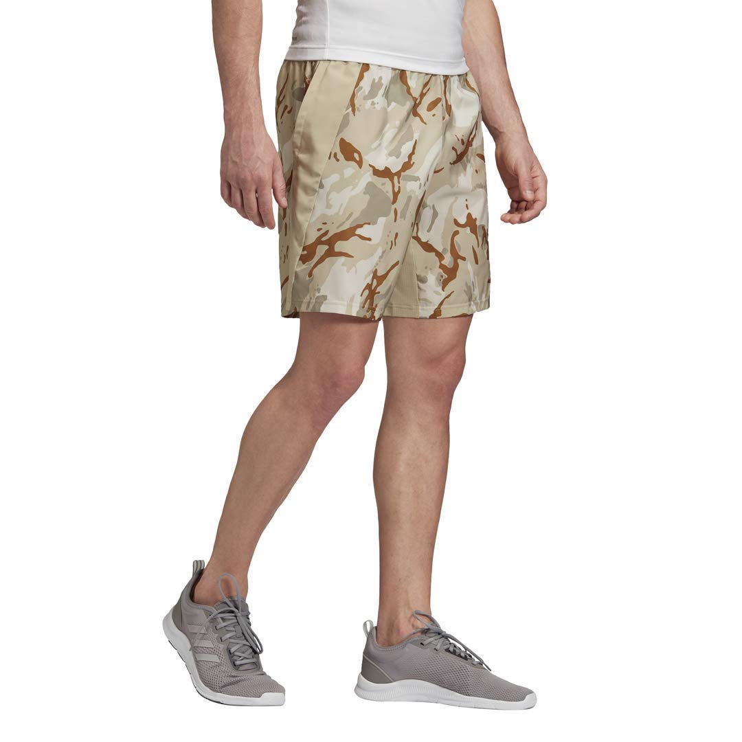 adidas mens Designed 2 Move Primeblue All Over Print Shorts Dove Grey/Grey /Black Large