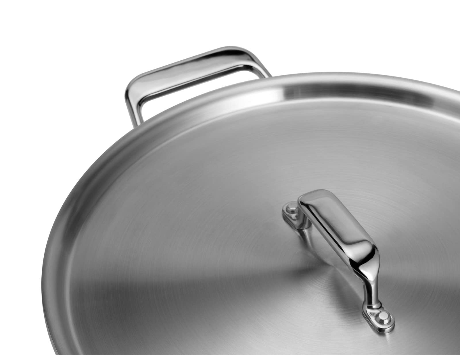 Misen 6 Quart Stainless Steel Rondeau Pot with Lid - 5-Ply Steel Braiser Pan with Handles