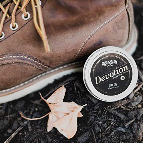 CanYouHandlebar Beard Balm for Men, Dry Oil Beard Wax, Natural Beard Care Conditioner Moisturizer Softener Grooming Products, Patchouli & Floral Scent, 2 oz Stainless Steel Tin