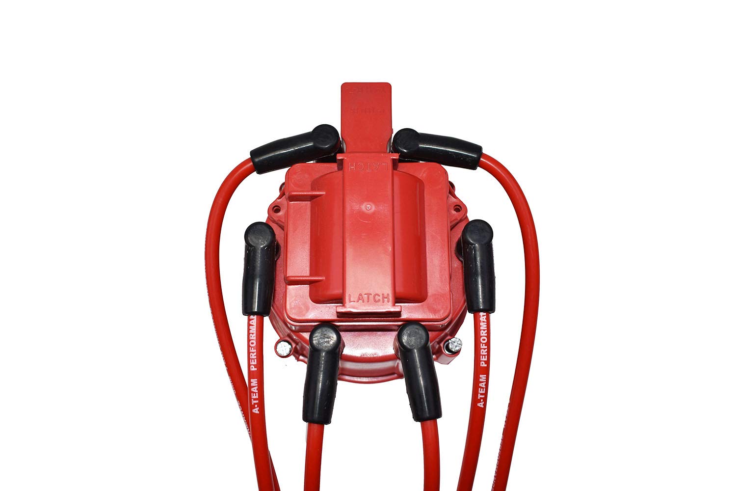 A-Team Performance - Set of 6 Cylinder 8.0mm Red Silicone Durable Two-Layered Silicone Coating Spark Plug Wires 4.3 Vortec - Compatible with GMC Chevy 230, 250, 292, 350