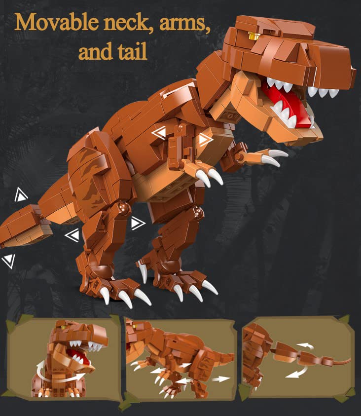 Apostrophe Games Tyrannosaurus Rex Building Block Set - 350 Pcs, Dinosaur T-Rex Model for Kids and Adults