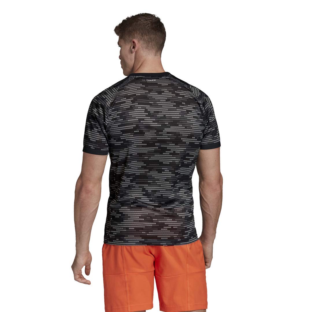 adidas Men's Freelift Tee Primeblue Black/True Orange Large