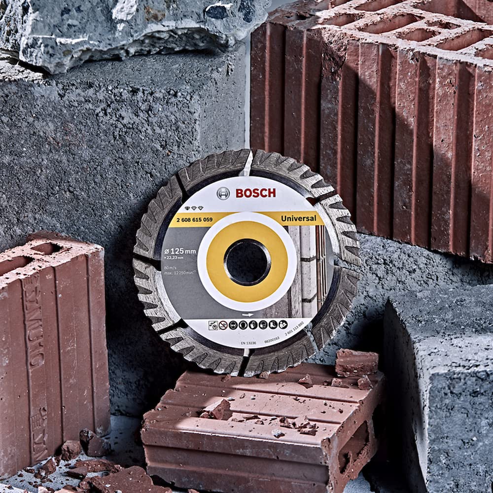 Bosch Professional 1x Standard for Universal Diamond Cutting Disc (for Concrete, Reinforced concrete, Ø 115x22.23 mm, Accessory Small Angle Grinder)