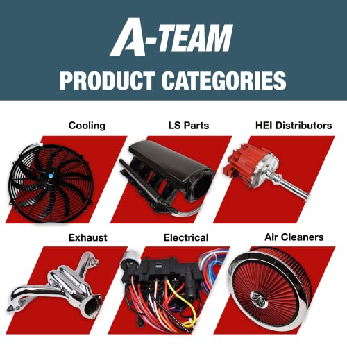 A-Team Performance - High Flow Replacement Air Cleaner Assembly w/Flow-Thru Lid Washable and Reusable Round Air Filter Element Kit with Star Wing Nut - Compatible with Chevrolet GMC Ford 14"x3" Red