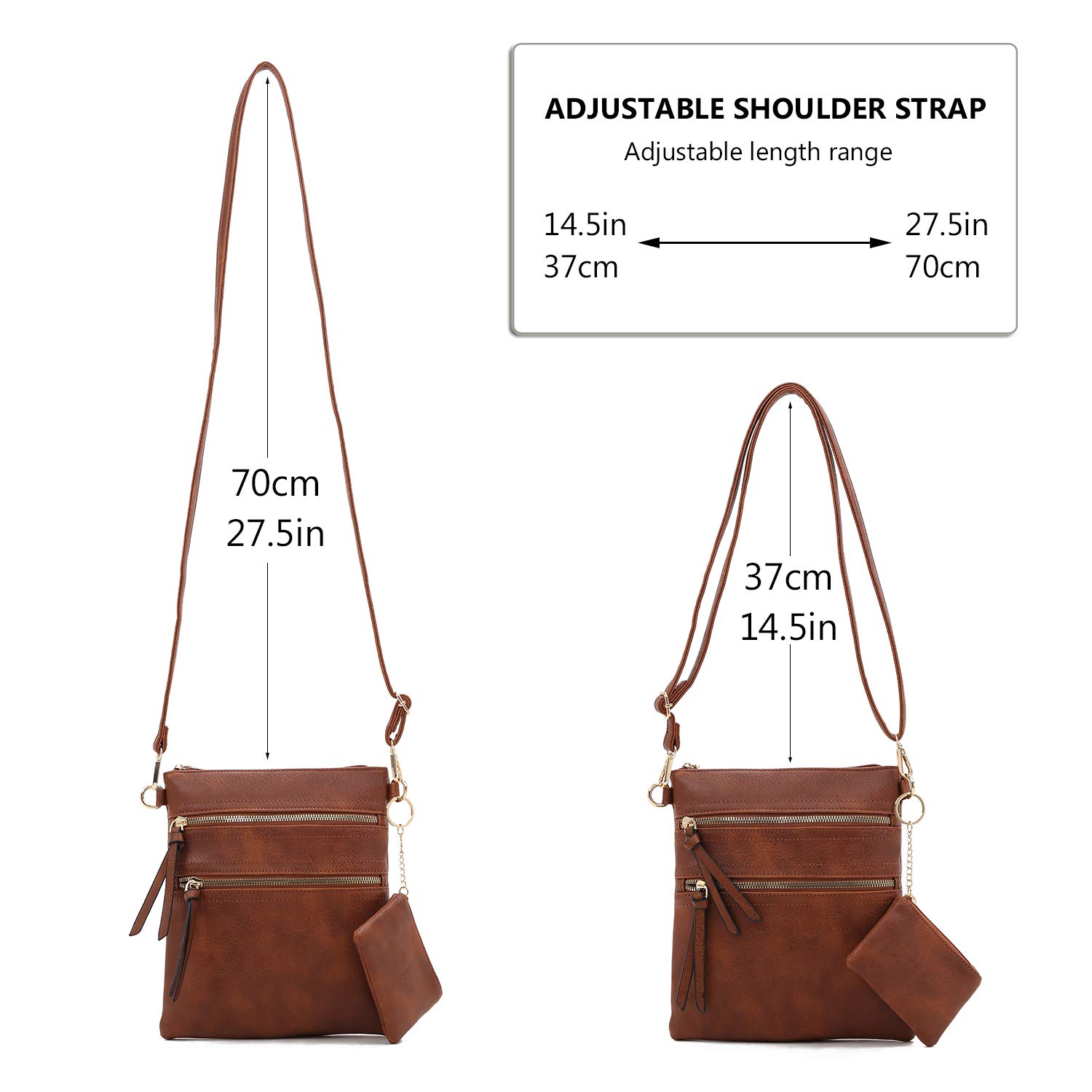 SunForMorning Crossbody Bags for Women Lightweight Handbags Shoulder Bag Purses (Brown)