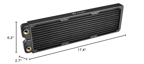 Thermaltake Pacific DIY Liquid Cooling System C360 27mm Thick High-Density Fins Single-Row Copper Tubes Copper Radiator CL-W228-CU00BL-A
