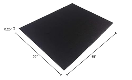CAP Barbell Premium Stationary Bike Mat, Exercise Equipment Mat, Home Gym Floor Protection, Black, Pebble Design, 48" x 36" x ¼”, Square Edges