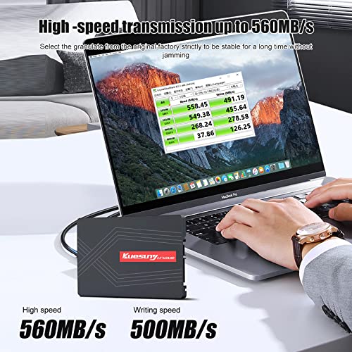 Kuesuny 2TB SATA 2.5" SSD Shark Internal Solid State Drive High Performance Hard Drive for Desktop Laptop SATA III Includes SSD(2TB, SATA 2.5inch)