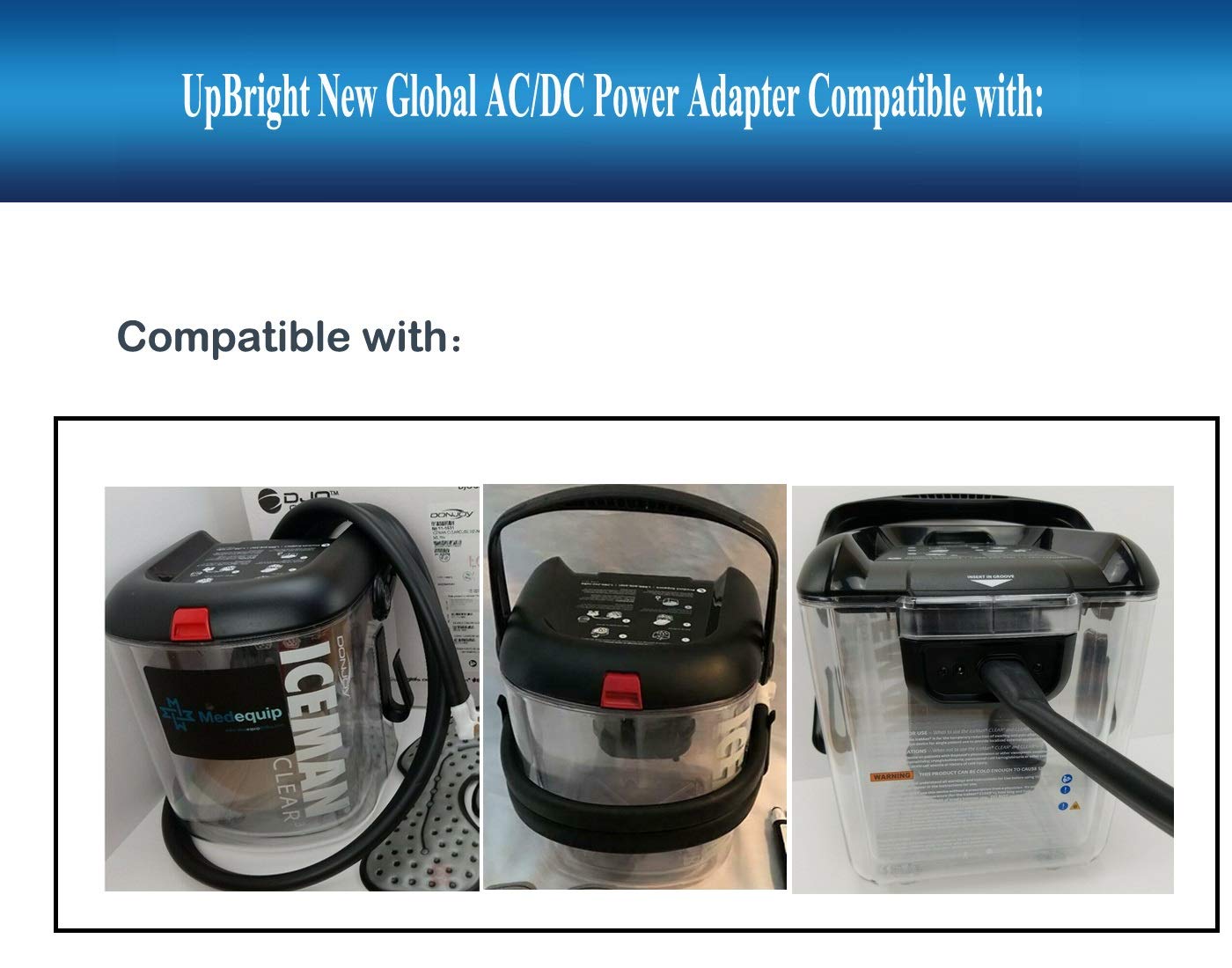 UpBright 8.5V AC/DC Adapter Compatible with Donjoy Iceman Clear 3 13-5058 135058 Cold Therapy System DJO OJO 11-1631 Clear3 AOEM ADS010C-W085090 PN 13-4882-0-00000 8.5VDC 900mA Power Supply Charger