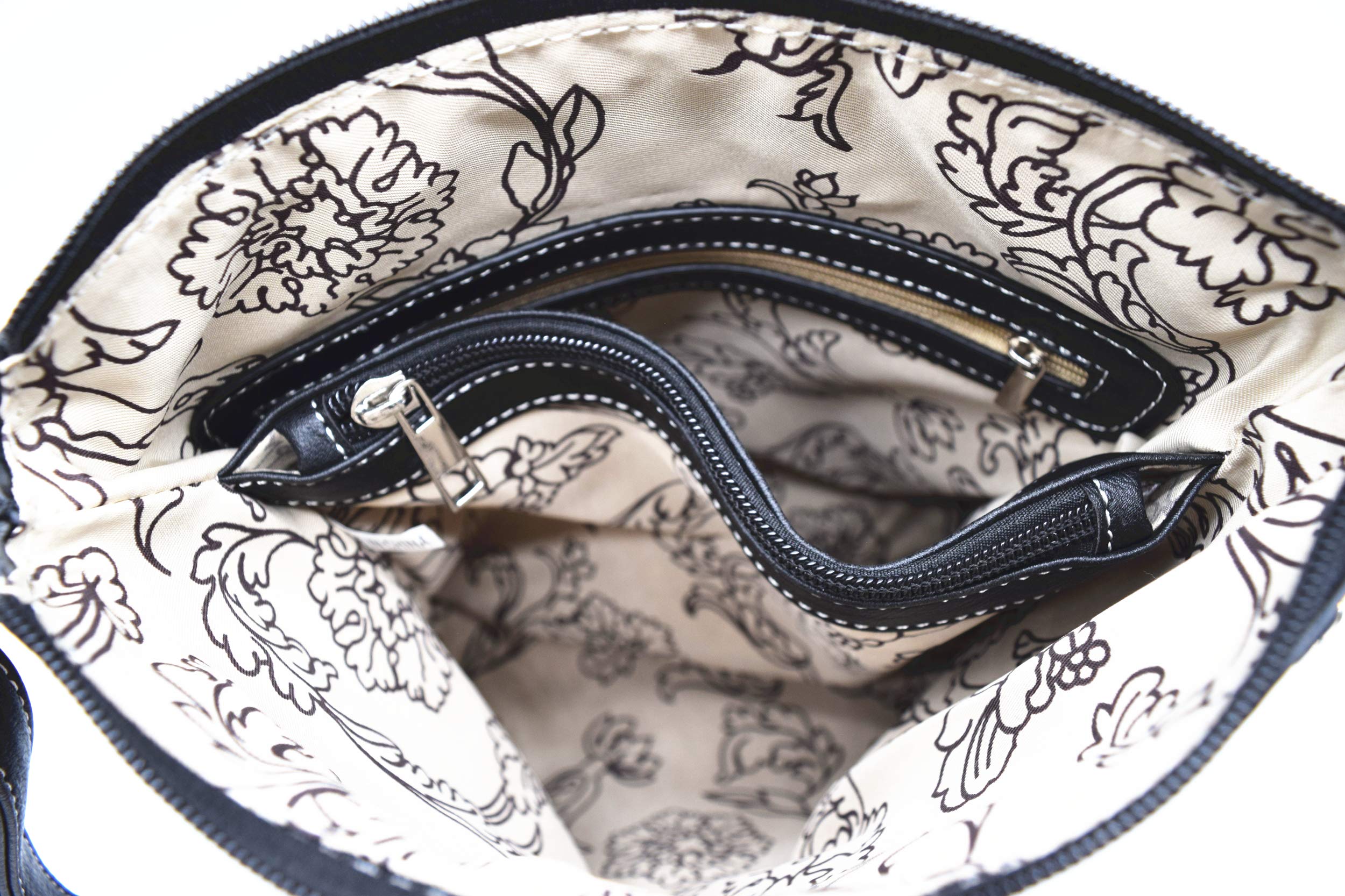 Colorful Dragonfly Western Style Spring Rhinestone Gem Studded Purse Leather Crossbody Handbag Women Single Shoulder Bag (Black)