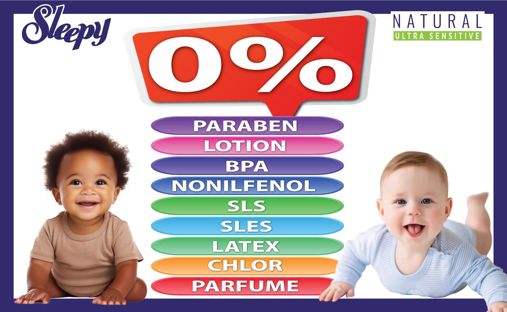 SOHO | Sleepy Natural Baby Diapers, Made from Organic Cotton and Bamboo Extract, Ultimate Comfort and Dryness, Disposable Diapers (Size 7 | 16 Count | Child Weight 44-66 lbs)