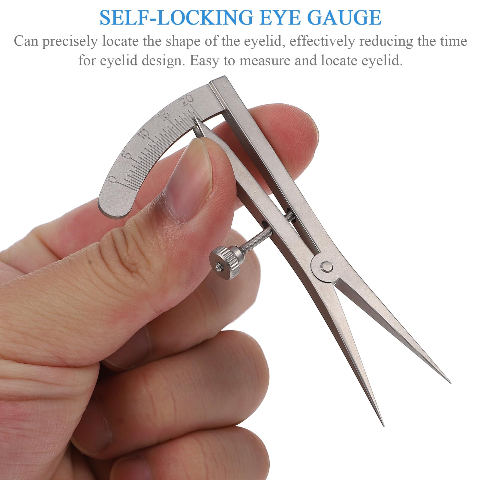 Baluue 2pcs Eye Measuring Instrument Graduated 0 to 20mm Scale Stainless Caliper, Stainless Steel Caliper Graduated Eye Measurement Gauge Eyelid Gauge Designer