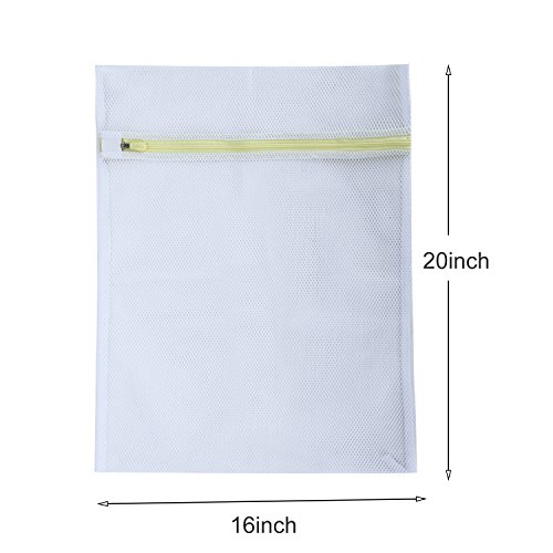 Laundry Bags, SASUM 3 Pack (3 Large) Mesh Thick Polyester Wash Bags Premium Durable White for Jeans, Lingerie,Socks, Bra,Sweaters, Coats in Washing Machine and Drier