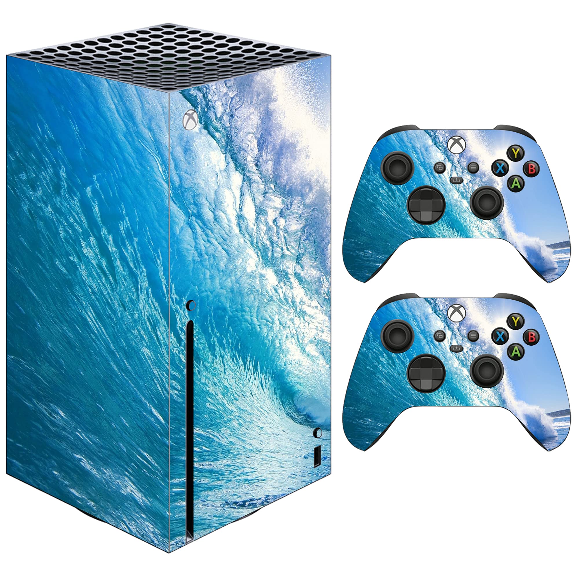 VWAQ Ocean Wave Skin Designed to Fit Xbox Series X Console and Controllers - XSRSX9