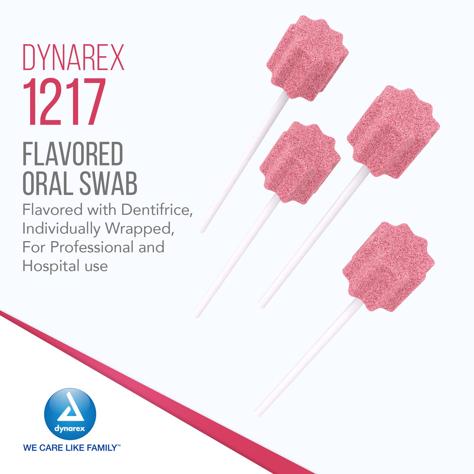 Dynarex 1217 Dentifrice-Flavored Swabstick, Individually Wrapped, Pack of 250