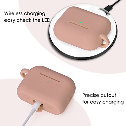 Case for Airpods Pro 2nd Generation - VISOOM Airpods Pro 2 Cases Cover Women 2022 Silicone iPod Pro 2 Earbuds Wireless Charging Cases Girl Bling Keychain for Apple Airpod Gen Pro 2(Milk Tea)
