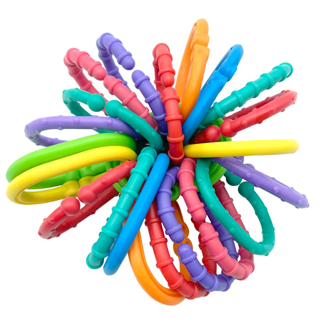 COLVWOFA Baby Toys Links-to-Go Car Seat and Hanging Stroller Ring Toy, Larger Connecting Ring Travel Accessory Set