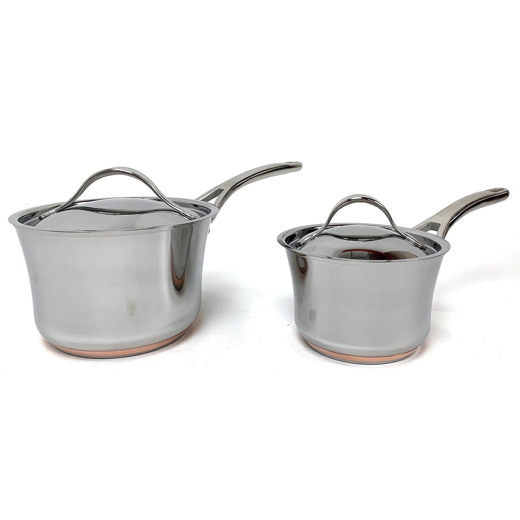 Anolon Nouvelle Stainless Steel Cookware Pots and Pans Set, 11 Piece