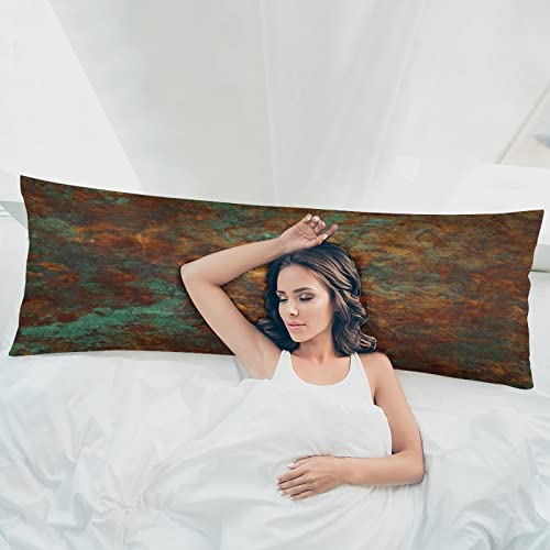 Body Pillow Cover,Beautiful Verdigris Oxidized Copper Background Printed Long Pillow Cases Protector with Zipper Decor Soft Large Covers Cushion for Beding,Couch,Sofa,Home Gift 20"x54"