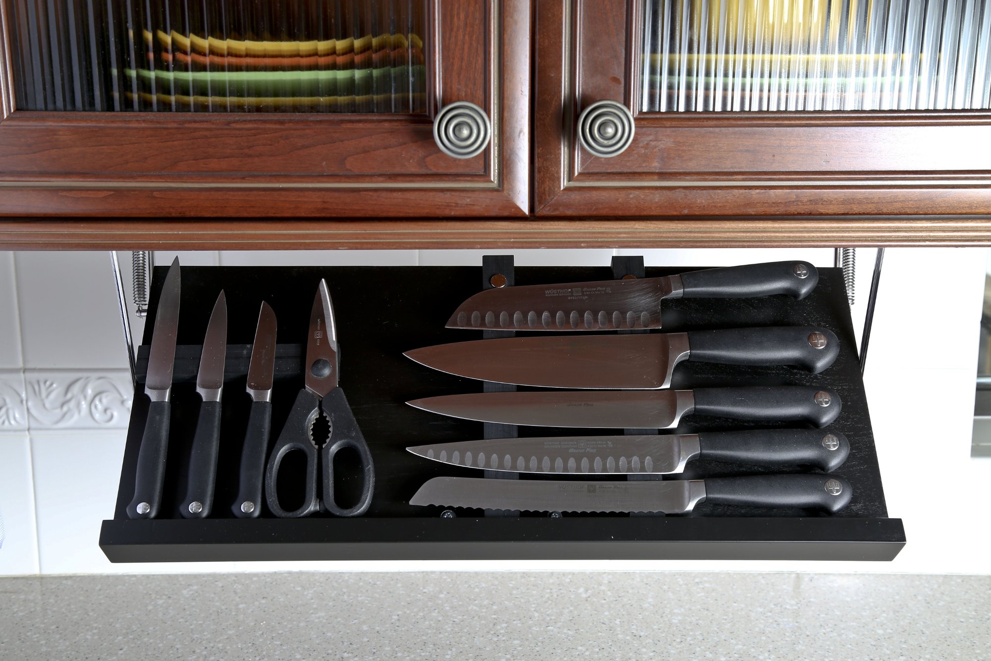 Under Cabinet Knife Block - Large, Natural Shown - (Large, Black)