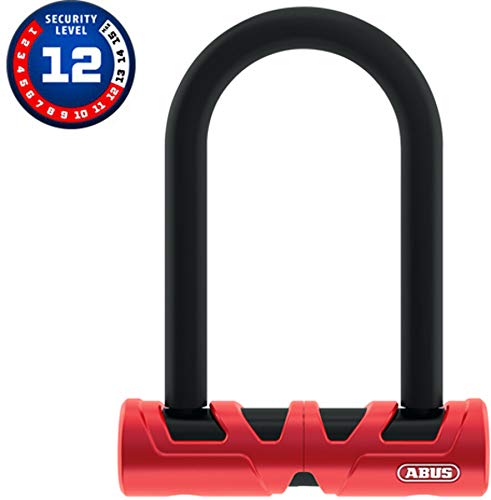 ABUS Ultimate 420 U-Lock + USH Bracket - Bike Lock with Round Shackle and Bracket - ABUS Security Level 12-140 mm Shackle Height, Black