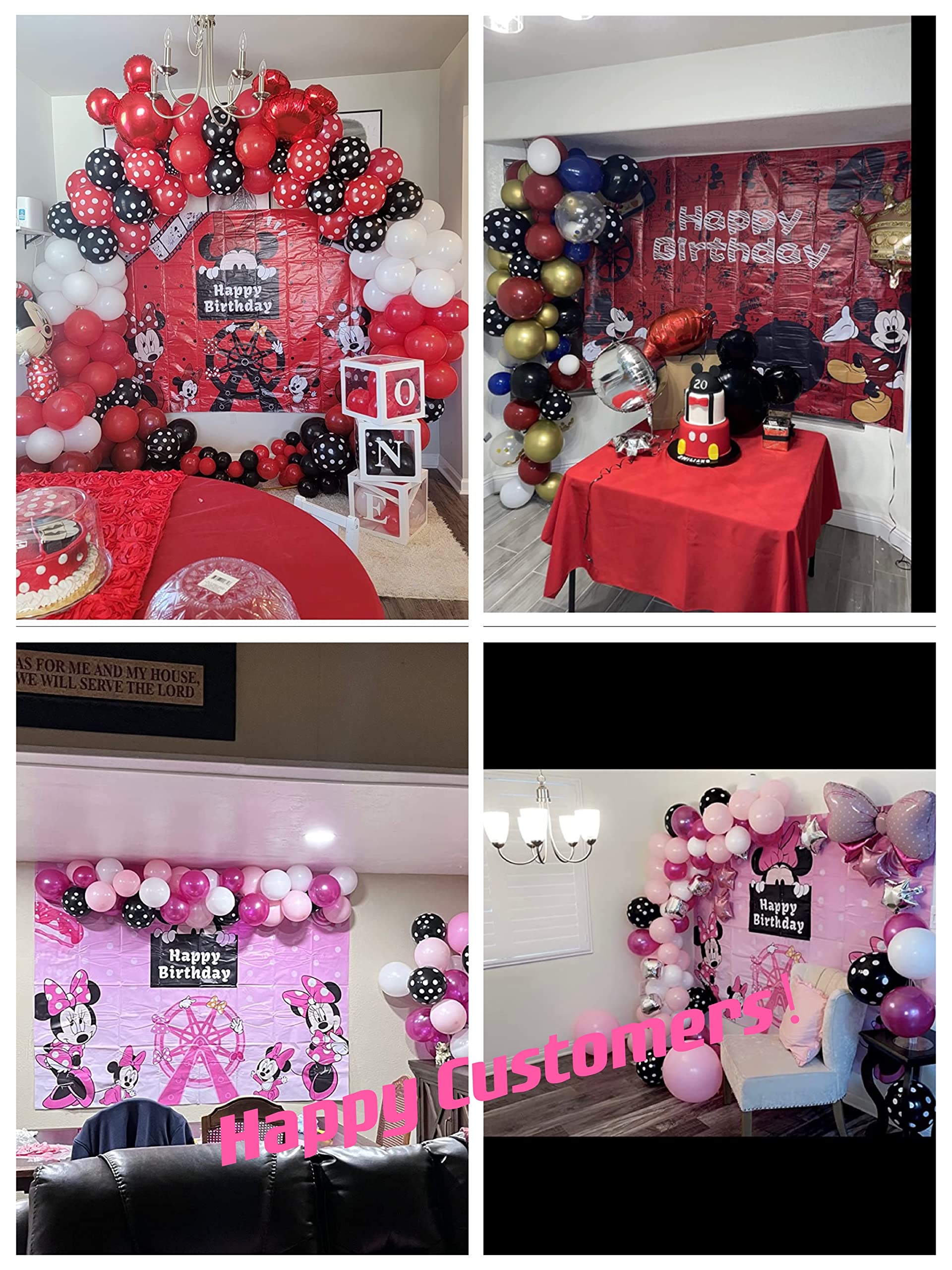 Mickey Mouse Birthday Party Decorations, Mickey Mouse Party Supplies Set for Girl’s/Boy’s with Balloons Garland kit, Mickey Mouse Backdrop 7x5ft, Mickey Mouse Foil Balloons