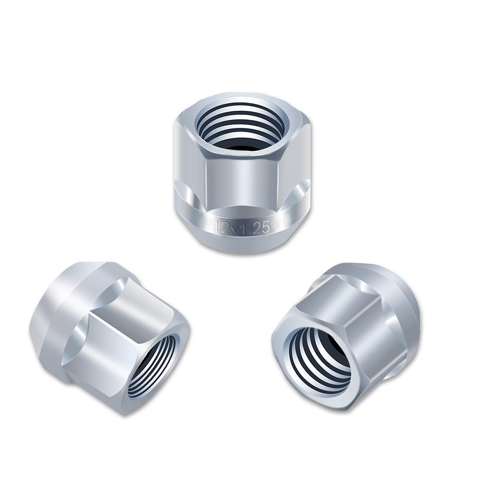 51 Wheel M12x1.25 Lug Nuts, 20PK 12X1.25 Open-End Lug Nuts 3/4" (19mm) Hex 0.83''(21mm) Height Cone Seat Zinc Finish Wheel Lug Nuts Set
