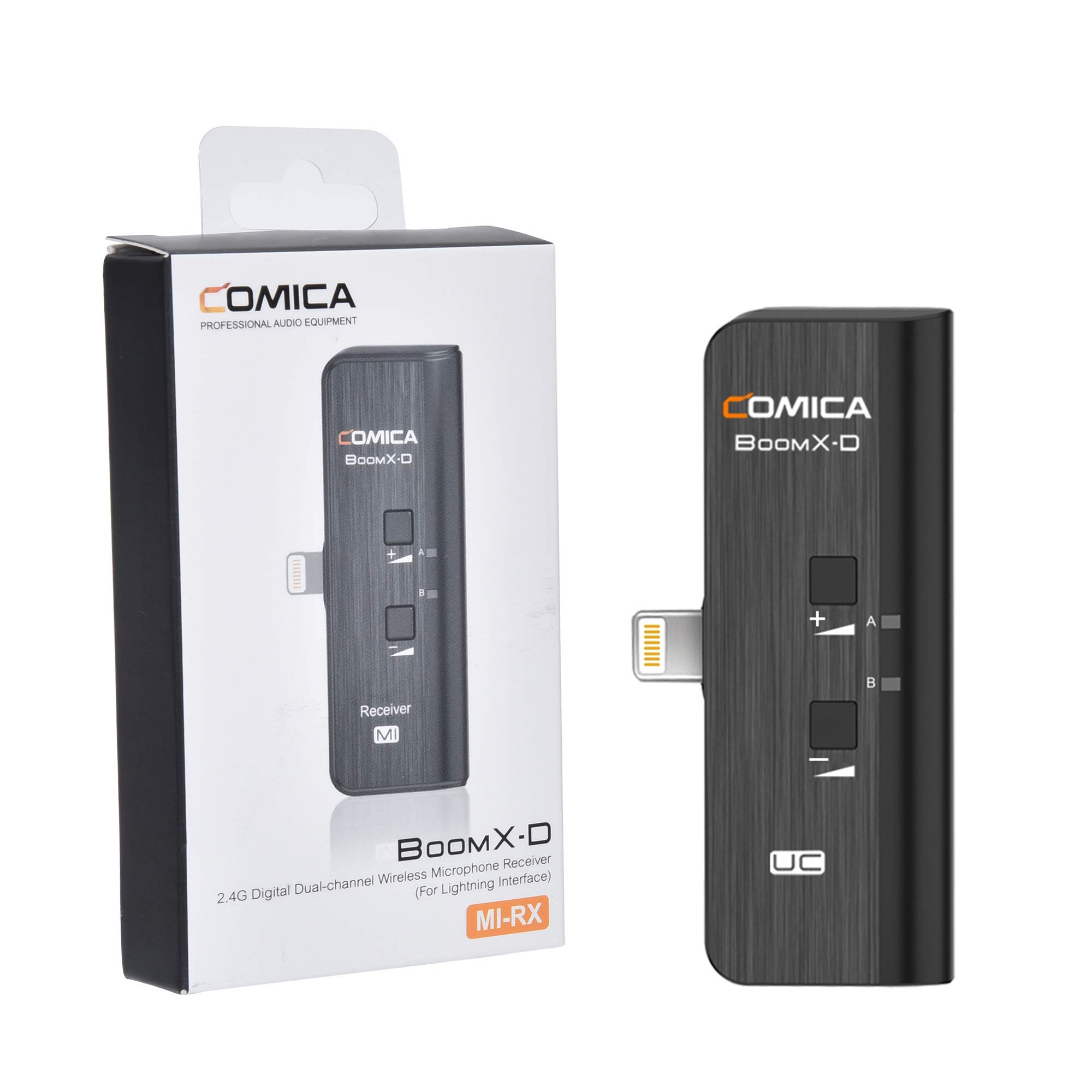 COMICA BoomX-DMI RX Professional Receiver for BoomX-D 2.4G Wireless Lavalier Microphone System,Perfect for YouTube, Facebook Live Stream etc (1Receiver)